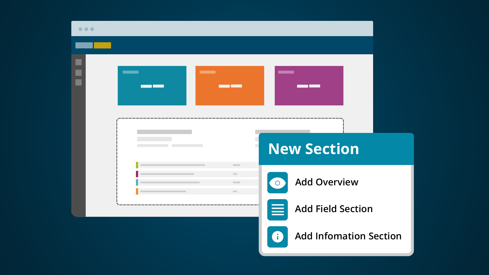 How to add sections - Gold Vision Help Centre